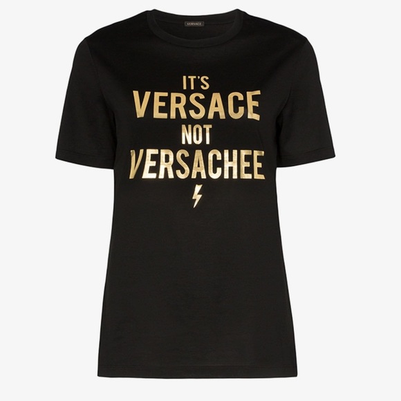 Versace | Tops | Versace Slogan T Shirt | Poshmark